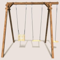 Balançoire simple avec support en bois FSC, marron Einzelschaukel ...