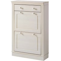 Coffre à chaussures avec 2 portes battantes 2 tiroirs en pin blanc ...