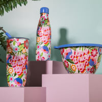 Lunch box verte avec compartiment et set de 3 couverts en inox On the ...