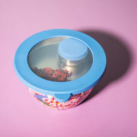 Lunch box verte avec compartiment et set de 3 couverts en inox On the ...