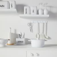 Pelle et balayette design métal noir et bois hêtre | Maisons du Monde