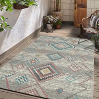 Tapis d'extérieur effet jute marron clair 200x290 cm Acra | Maisons du ...