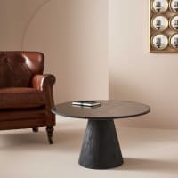 Table basse plateau plaquage noyer pieds laqué kaki mat Oja | Maisons ...
