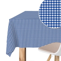 Mantel azul y blanco a cuadros 250x140 Marshall | Maisons du Monde