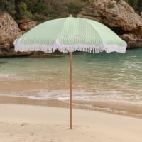 Grand Parasol Rayé Polyester 210x180cm Bordeaux | Maisons du Monde