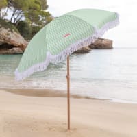 Grand Parasol Rayé Polyester 210x180cm Bordeaux | Maisons du Monde