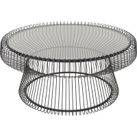 Table basse en verre et acier noir Corinne | Maisons du Monde