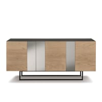 Buffet 3 ante effetto legno bianco e marrone 90cm Nara | Maisons du Monde