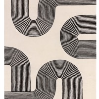 Tapis salon et chambre moderne tissé plat 170x240 cm Noir Yoyo ...