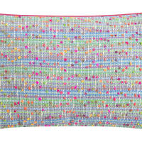 Coussin en coton motif brodé et franges bicolore 60x40 Hanahe | Maisons ...