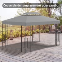 Toile de rechange pour pavillon 3x3m polyester rouge Outsunny | Maisons ...