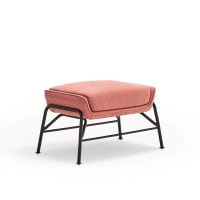 Reposapiés tapizado color menta y patas de madera. Tamil | Maisons du Monde