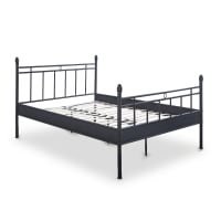 Lit double en métal noir 160x200 Lyra | Maisons du Monde