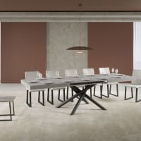 Table extensible 90x90/246 cm effet bois frêne blanc Tecno | Maisons du Monde