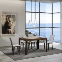 Table extensible portefeuille effet bois frêne blanc 90x90/180 cm Karamay libra | Maisons du Monde