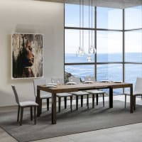 Table extensible portefeuille effet bois frêne blanc 90x90/180 cm Karamay libra | Maisons du Monde