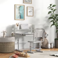 Bureau enfant Vintage style pupitre d'écolier kaki aspect bois clair ...