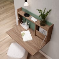 Escritorio de pared de melamina nogal 25x90x35 cm Valencia | Maisons du ...