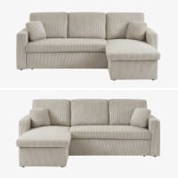 Sofá cama esquinero reversible de 3 plaza, gris claro Ida | Maisons du Monde