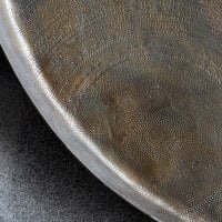 Plateau long à gâteau en céramique beige doré Empreinte | Maisons du Monde