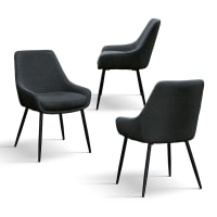 Silla terciopelo gris carbón y metal negro (x2) Sacha | Maisons du Monde