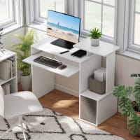 Bureau informatique multi-rangements mdf blanc Homcom | Maisons du Monde