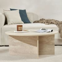 Table basse avec étagères décor travertin L80 cm Eros | Maisons du Monde