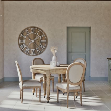 Table à manger extensible à roulettes en bois de pin recyclé 12/14 ...