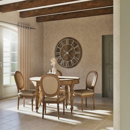 Table à manger extensible à roulettes en bois de pin recyclé 12/14 ...