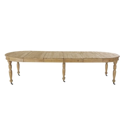 Table à manger extensible à roulettes en bois de pin recyclé 12/14 ...