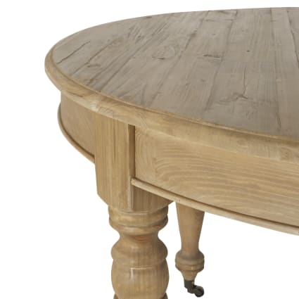 Table à manger extensible à roulettes en bois de pin recyclé 12/14 ...