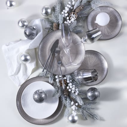 Plato llano de vidrio color champán Glitter | Maisons du Monde