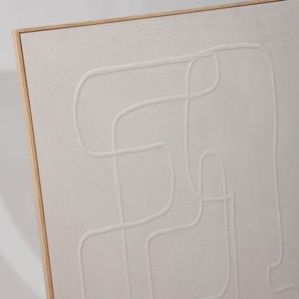 Telas abstratas em relevo rosa e branco (x2) Olan | Maisons du Monde