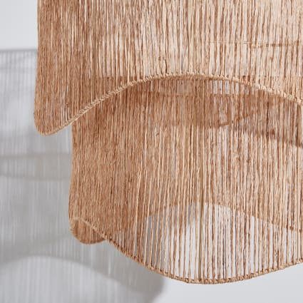 Lampada a sospensione ondulata in iuta non elettrificata Hamid ...