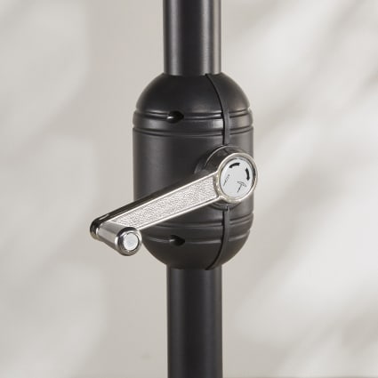 Parasol 3x3m en aluminium et toile en polyester recyclé gris anthracite ...