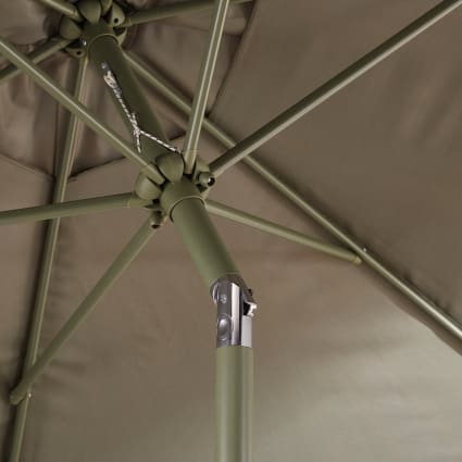 Parasol van 3x3m in aluminium en kakigroen gerecycled polyesterweefsel ...