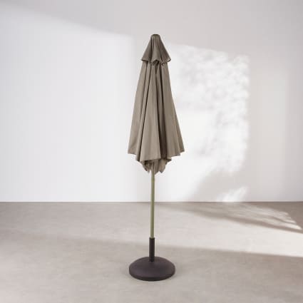 Parasol van 3x3m in aluminium en kakigroen gerecycled polyesterweefsel ...