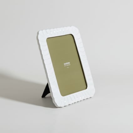 Cadre photo en faïence pincée blanche 14x19 Catea | Maisons du Monde