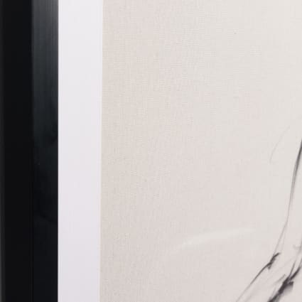 Zwart, wit en grijs silhouet schilderij onder glas, 60x75 Fiera ...