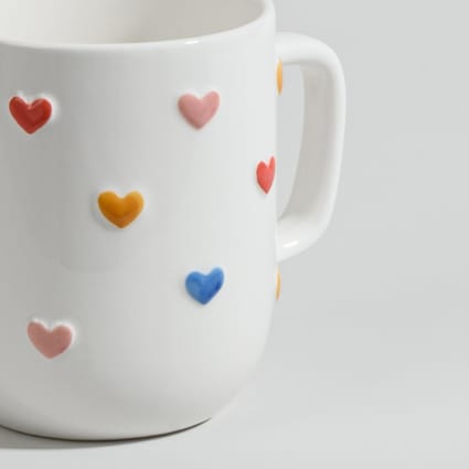 Taza de cerámica blanca con corazones Ysee | Maisons du Monde