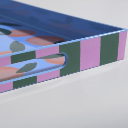 Vassoio fantasia fruttata blu, rosa e verde Orchard | Maisons du Monde
