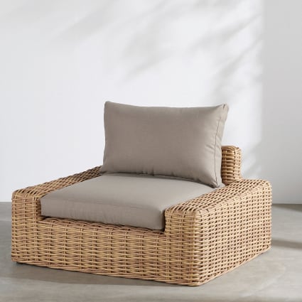 Poltrona da giardino in resina riciclata intrecciata effetto rattan ...