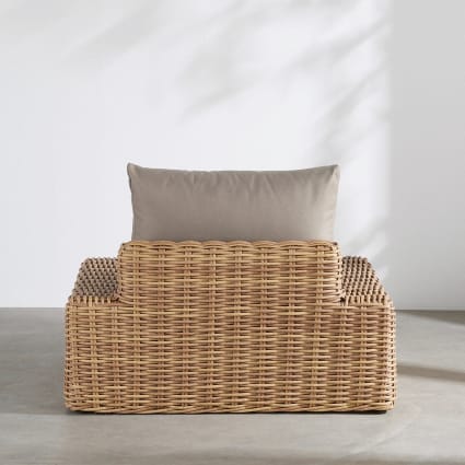 Poltrona da giardino in resina riciclata intrecciata effetto rattan ...