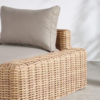 Poltrona da giardino in resina riciclata intrecciata effetto rattan ...