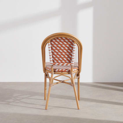 Sedia da giardino professionale in alluminio con finitura effetto bambù ...