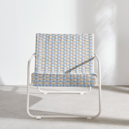 Poltrona da giardino in ferro color argilla e resina intrecciata ...