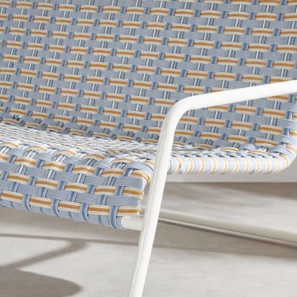 Panca da giardino a due posti in ferro color argilla e resina riciclata ...