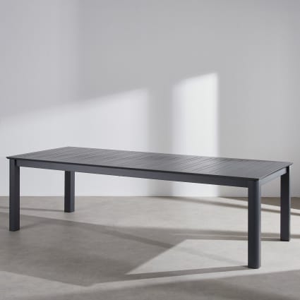 Uitschuifbare tuintafel van staal met antracietgrijs aluminium blad ...