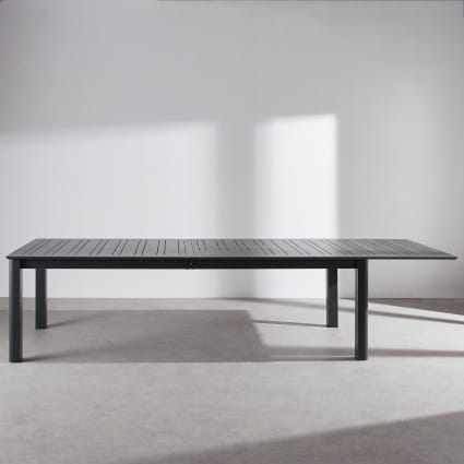 Uitschuifbare tuintafel van staal met antracietgrijs aluminium blad ...