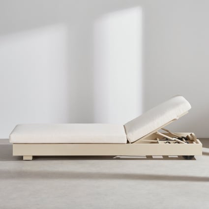 Lettino prendisole in alluminio beige con rivestimento sfoderabile in ...